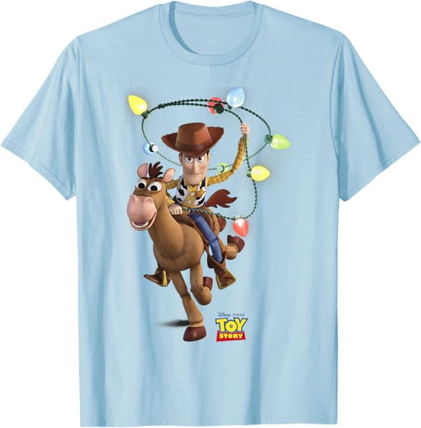 Disney Toy Story Woody Bullseye X-Mas Light T-Shirt - Walmart.com
