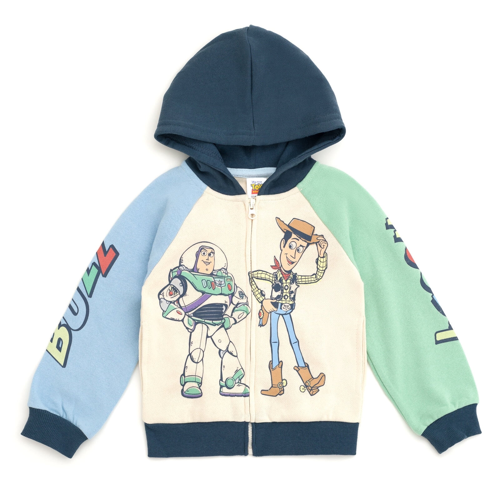Disney Toy Story Woody Buzz Lightyear Fleece Zip Up Hoodie Toddler to ...