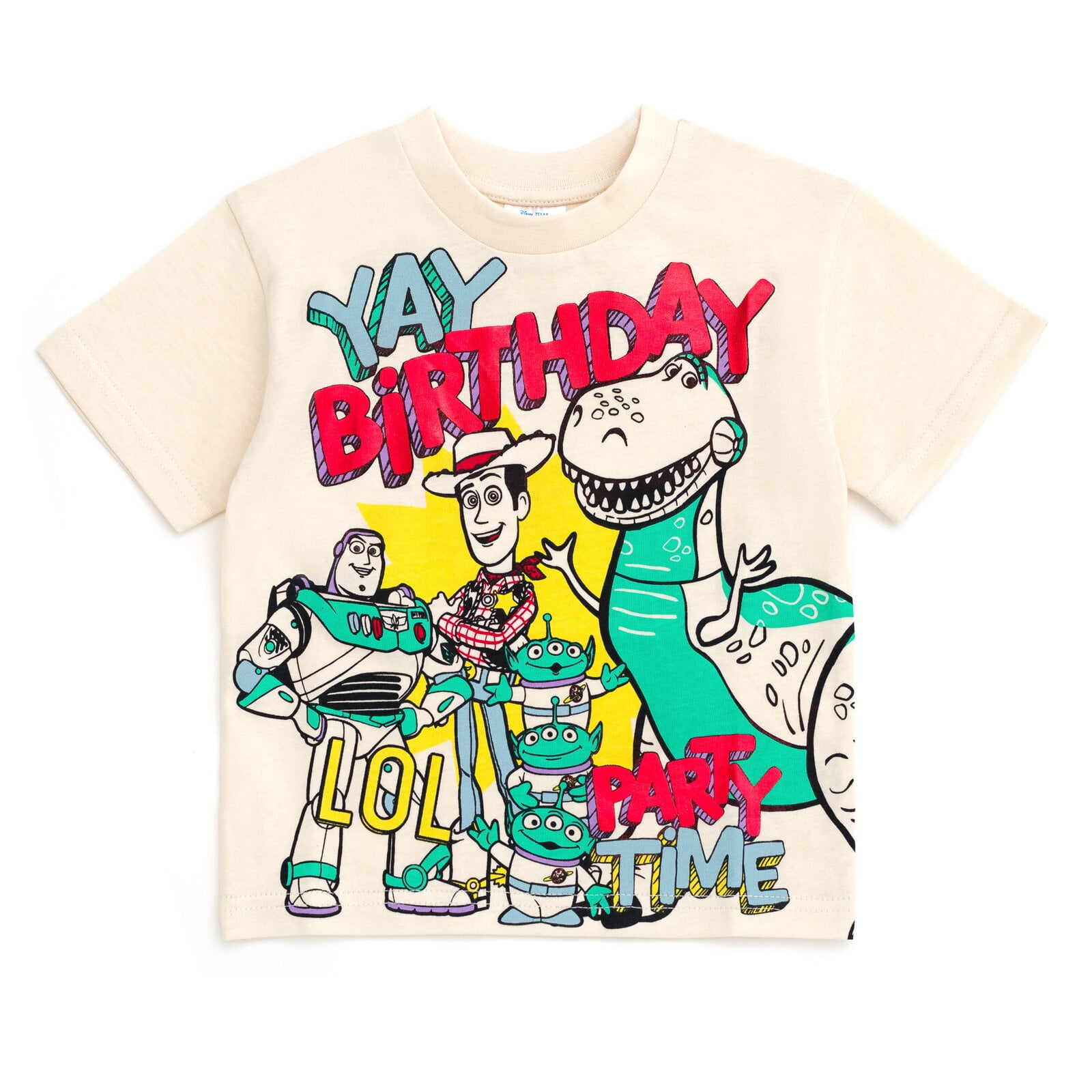 Disney Toy Story Woody Buzz Lightyear Rex Birthday Metallic Print T ...