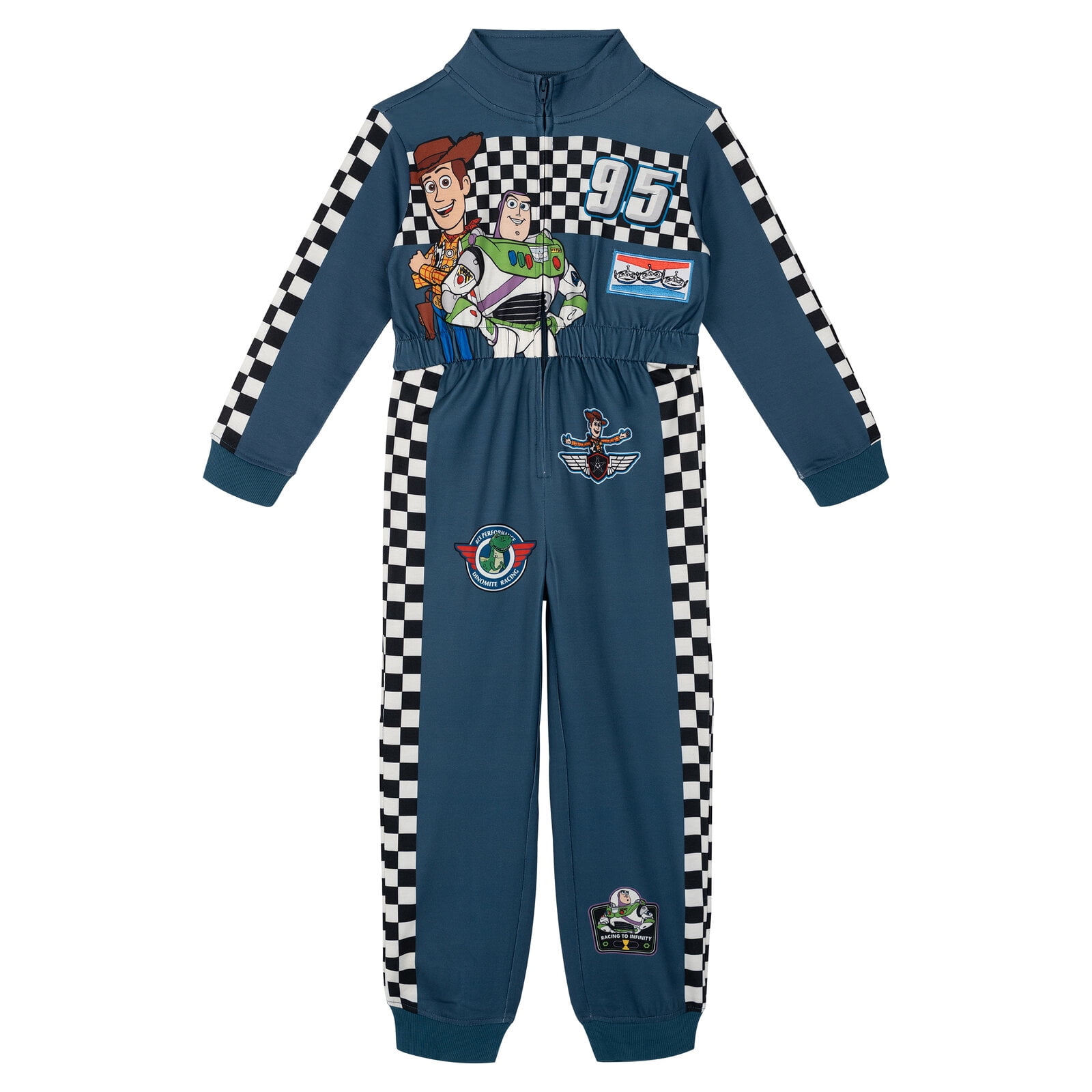Disney Toy Story Woody Buzz Lightyear Rex French Terry Racing Zip Up ...