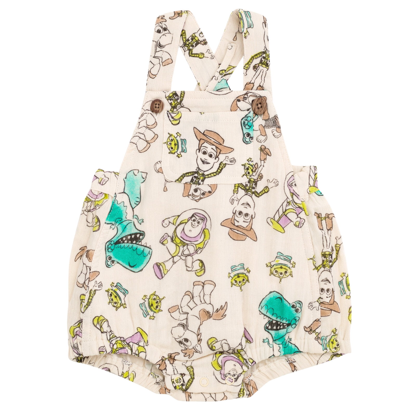 Disney Toy Story Woody Buzz Lightyear Slinky Dog Cotton Gauze Matching Family Short Overalls ...