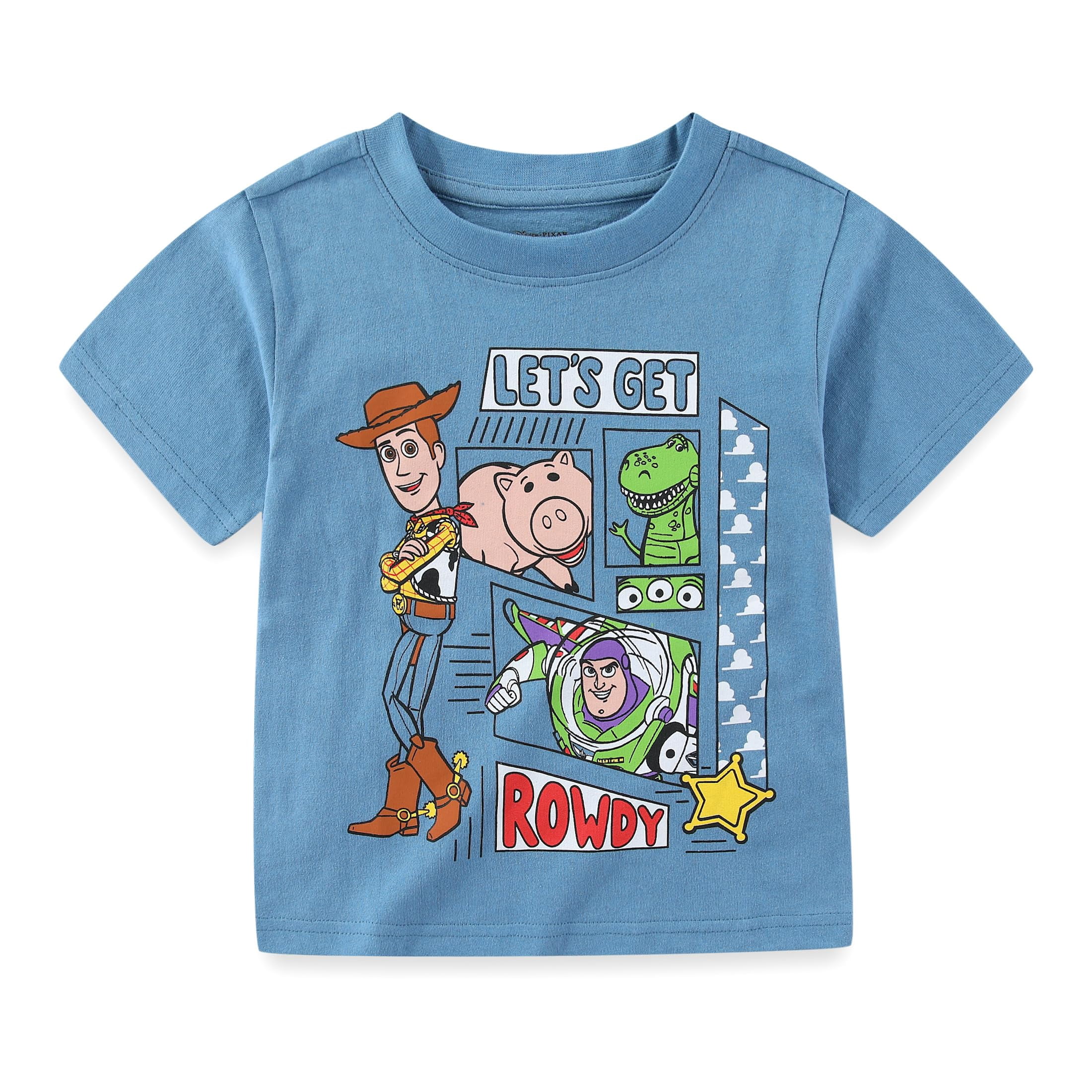 Disney Toy Story Woody and Buzz Lightyear Boys Short Sleeve T-Shirt ...