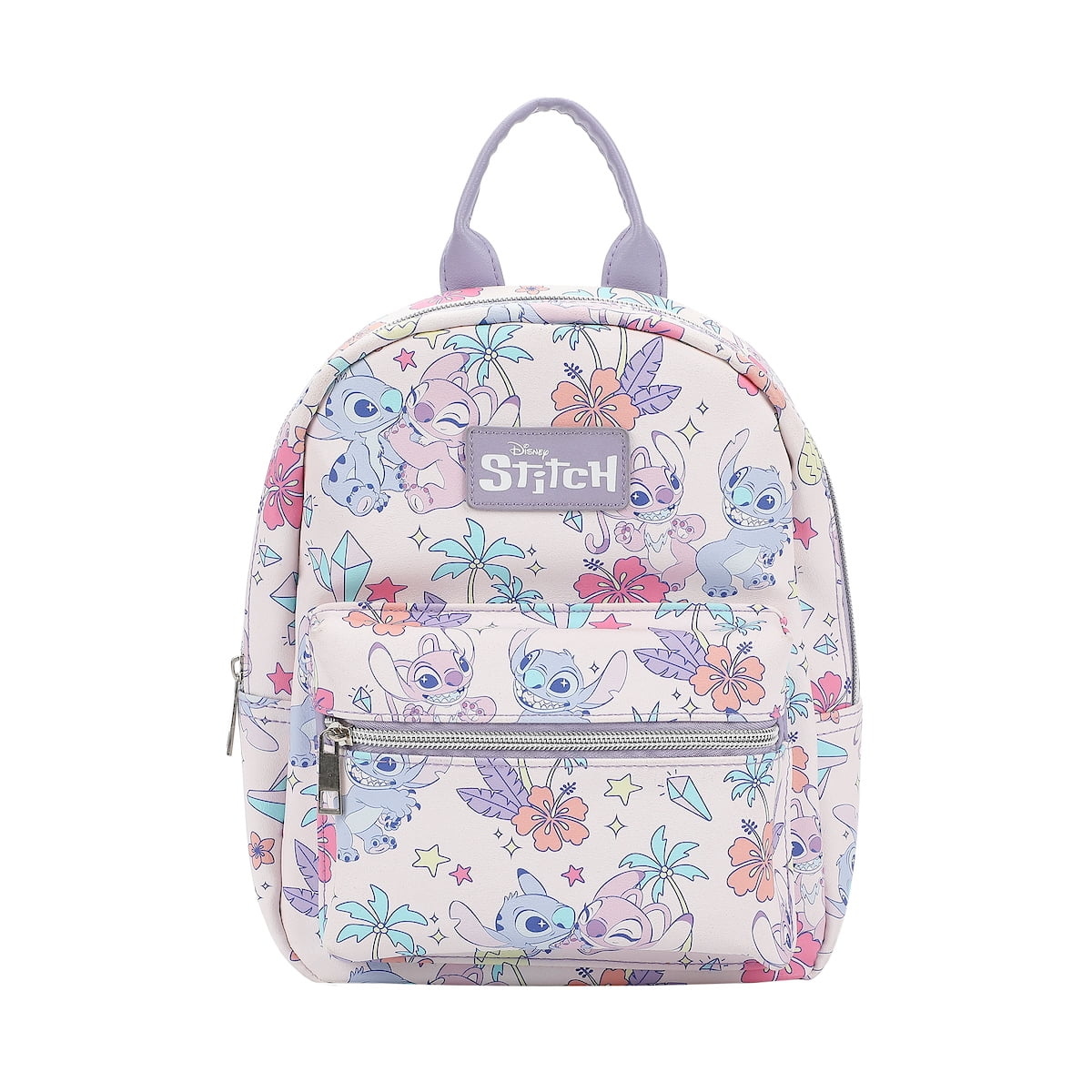 Disney Tropical Stitch And Angel Pink All-Over Print 11.5" Mini ...