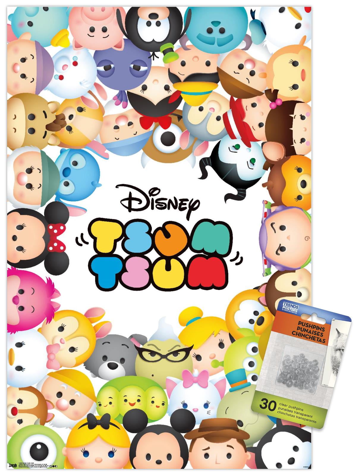 Disney Tsum Tsum Wall Poster with Push Pins, 14.725" x 22.375 ...