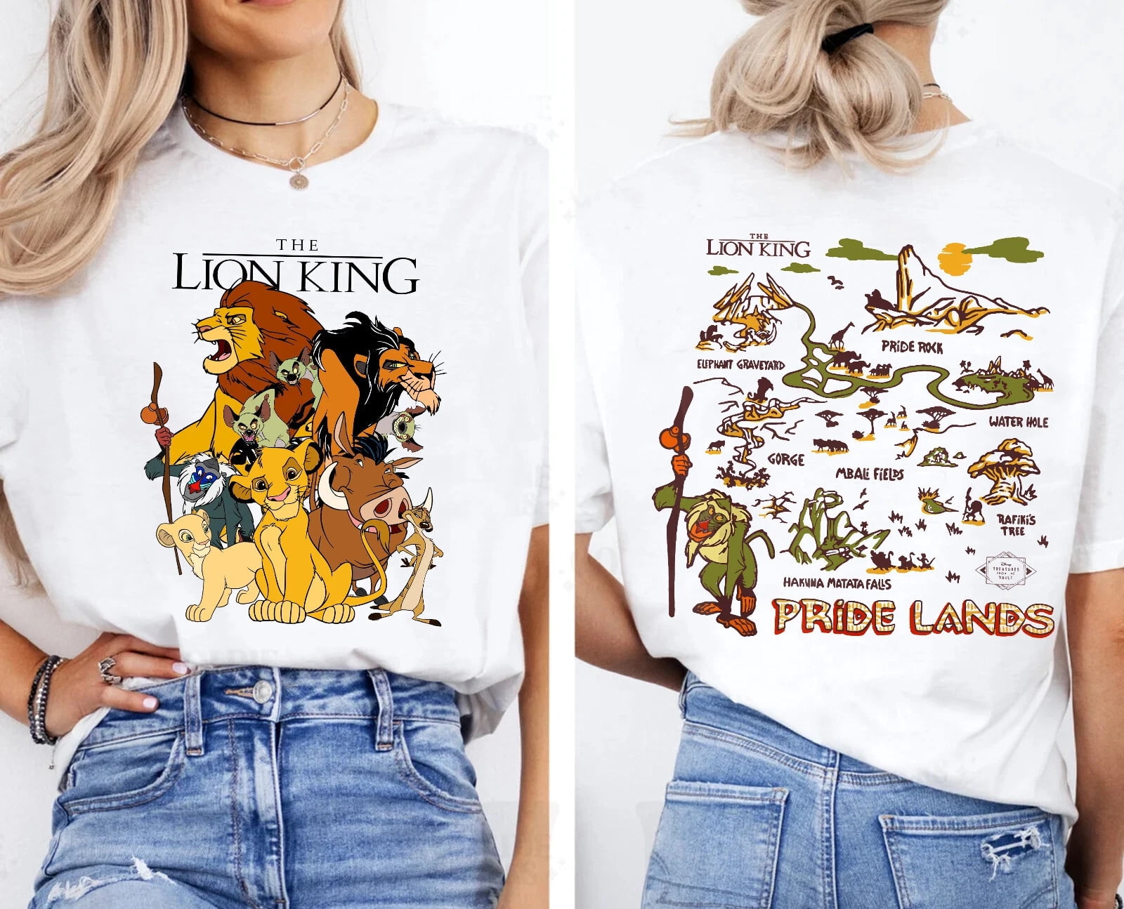 Disney Two Sided The Lion King Pride Lands Map Safari Wilderness T ...