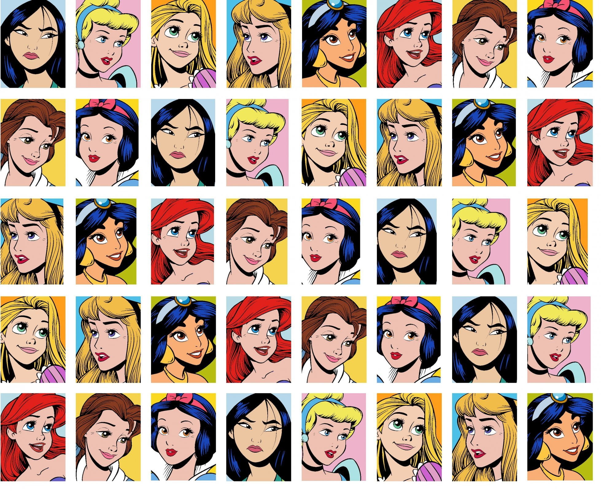 Disney Ultimate Princess 73934 Grid Premium 100% Cotton Fabric by the ...