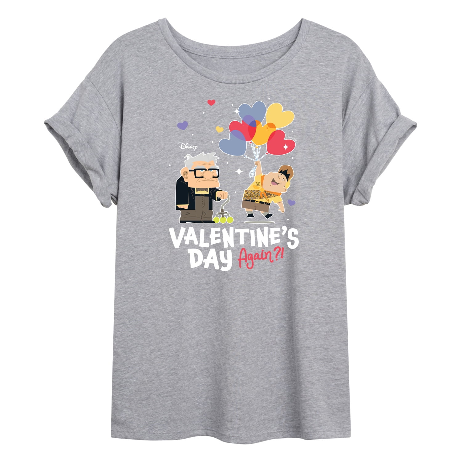 Disney - Up - Valentines Day Again - Women's Oversized Graphic T-Shirt ...