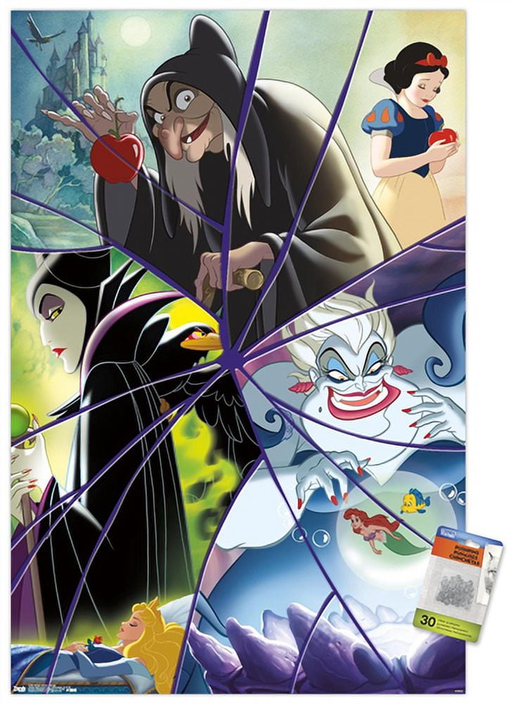 Disney VIllains - Collage Wall Poster with Push Pins, 22.375" x 34 ...