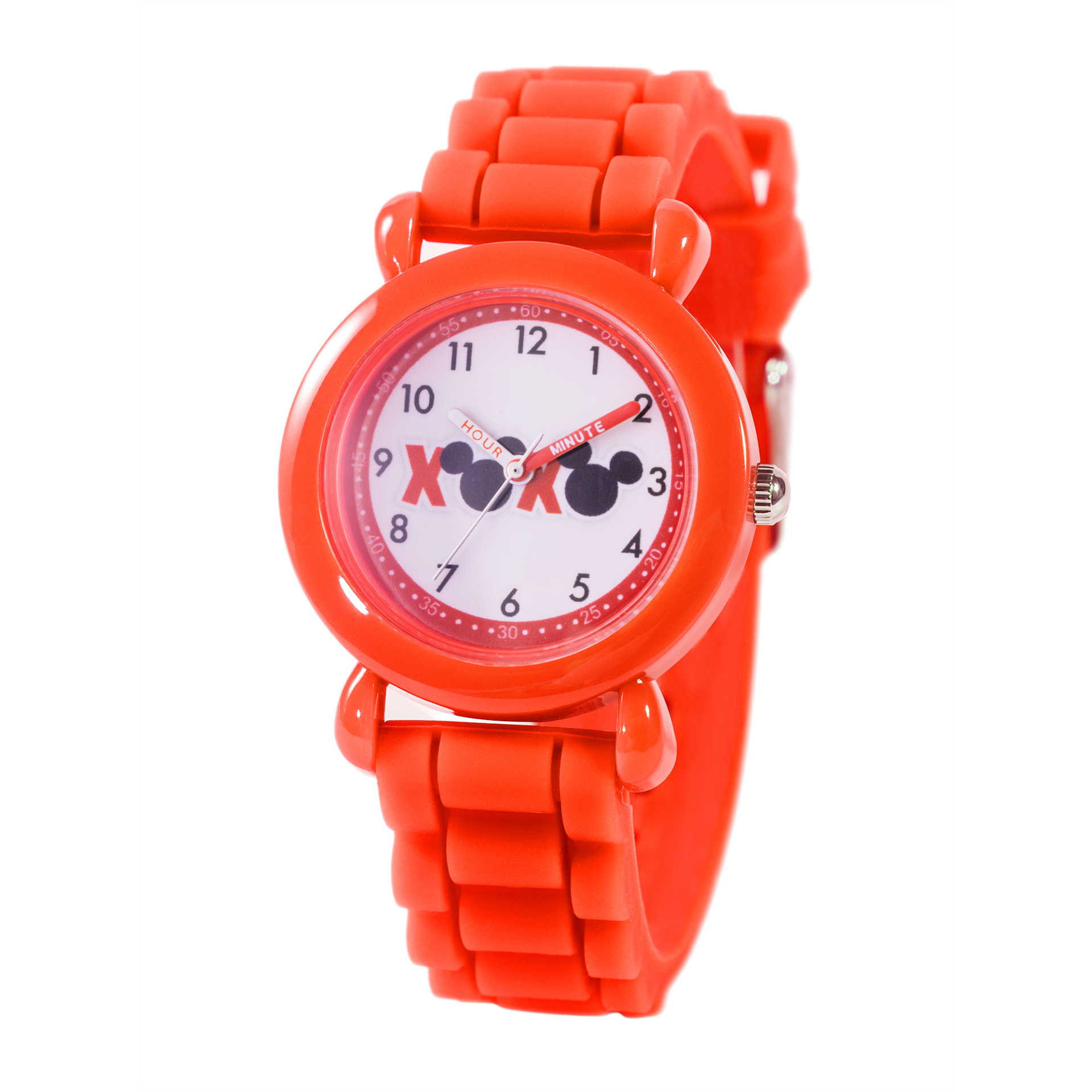 Disney Valentine’s Mickey Mouse, Boys' Red Plastic Time Teacher Watch ...