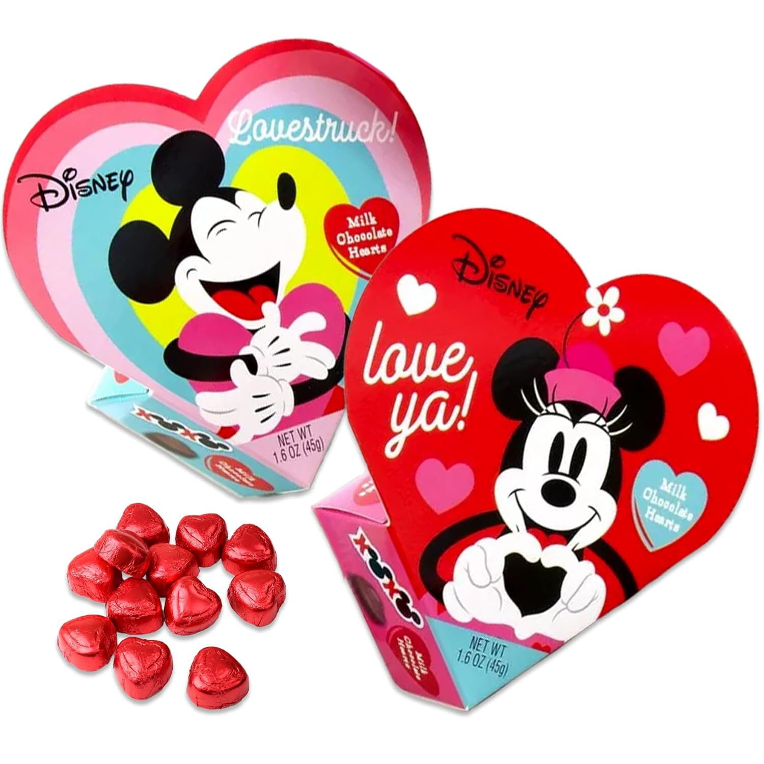 Disney Valentines Gift Mickey Candy and Minnie Mouse Candy Heart Boxes ...