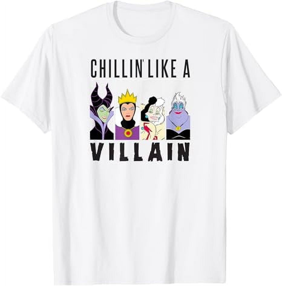 Disney: Villain Gang: Ursula,Evil Queen,Cruella,Maleficent T-Shirt,Orange color,size 4XL ...
