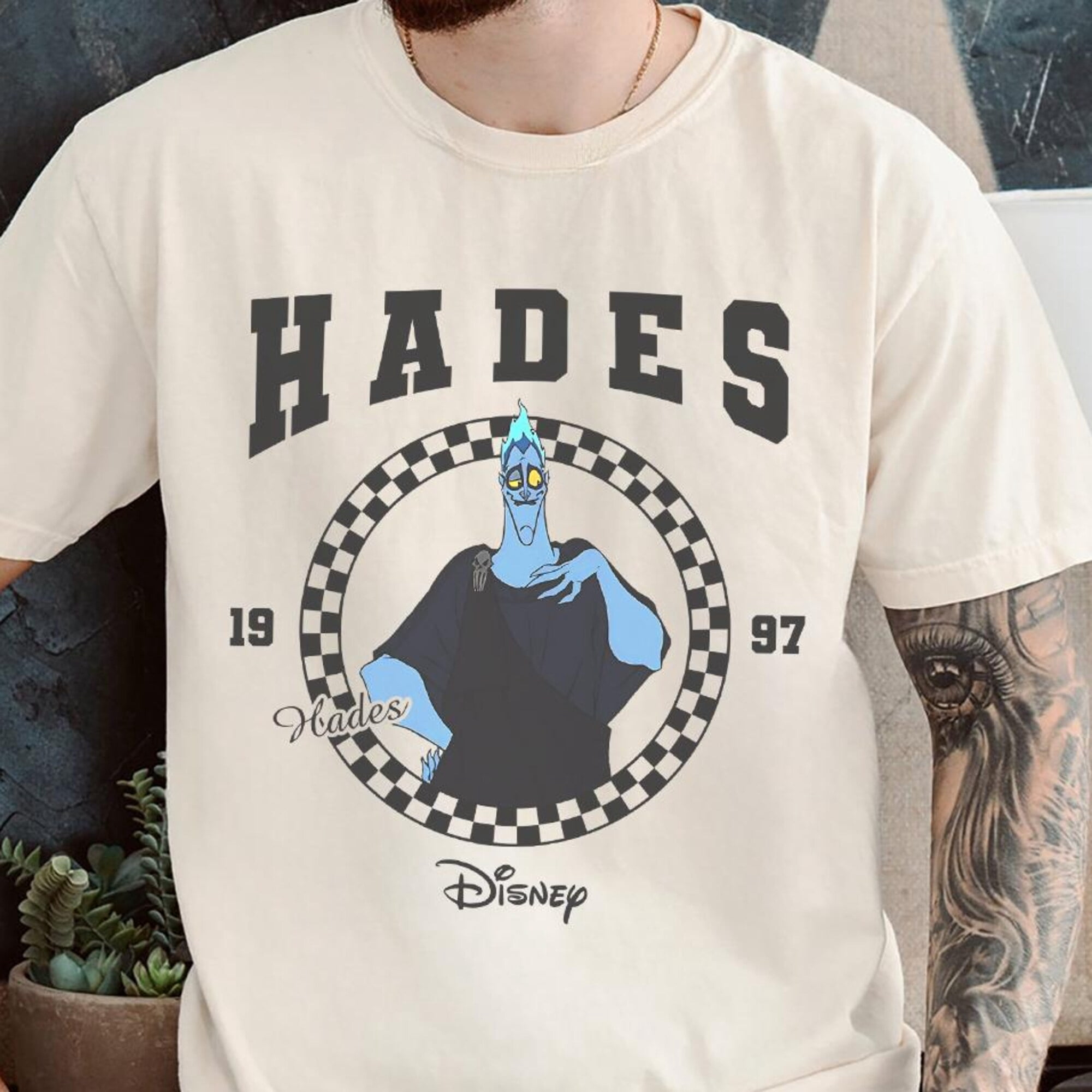 Disney Villain Hades Est 1997 Checkered Circle Shirt Hercules Movie T ...