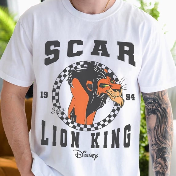 Disney Villain Scar Est 1994 Checkered Circle Shirt Lion King Retro T ...