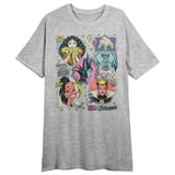 Disney Villains Character Collage Women’s Gray Heather Crew Neck Short ...