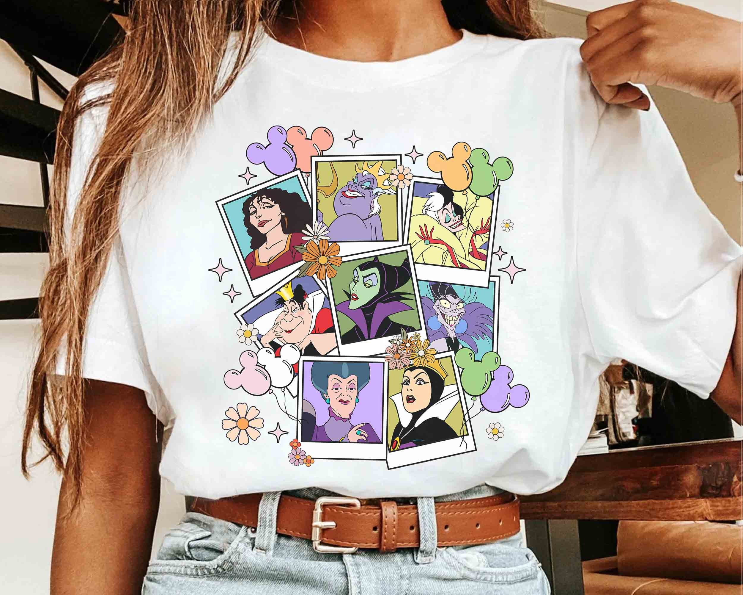 Disney Villains Characters Group Photos S Shirt, Evil Queen Ursula ...