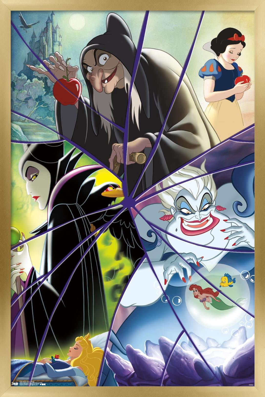 Disney Villains - Collage Wall Poster, 22.375" x 34", Framed - Walmart.com
