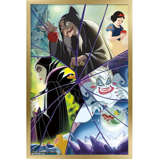 Disney Villains - Collage Wall Poster, 22.375" x 34", Framed - Walmart.com
