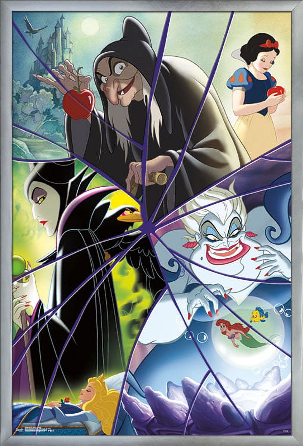 Disney Villains - Collage Wall Poster, 22.375" x 34", Framed - Walmart.com