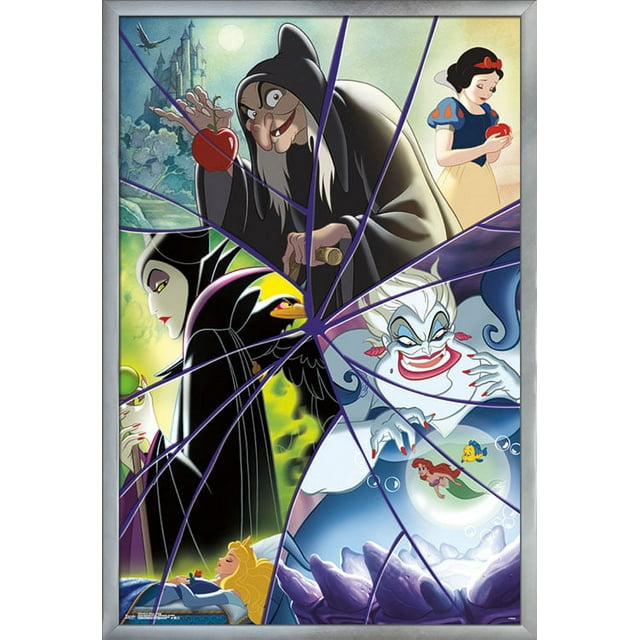 Disney Villains - Collage Wall Poster, 22.375" x 34", Framed - Walmart.com