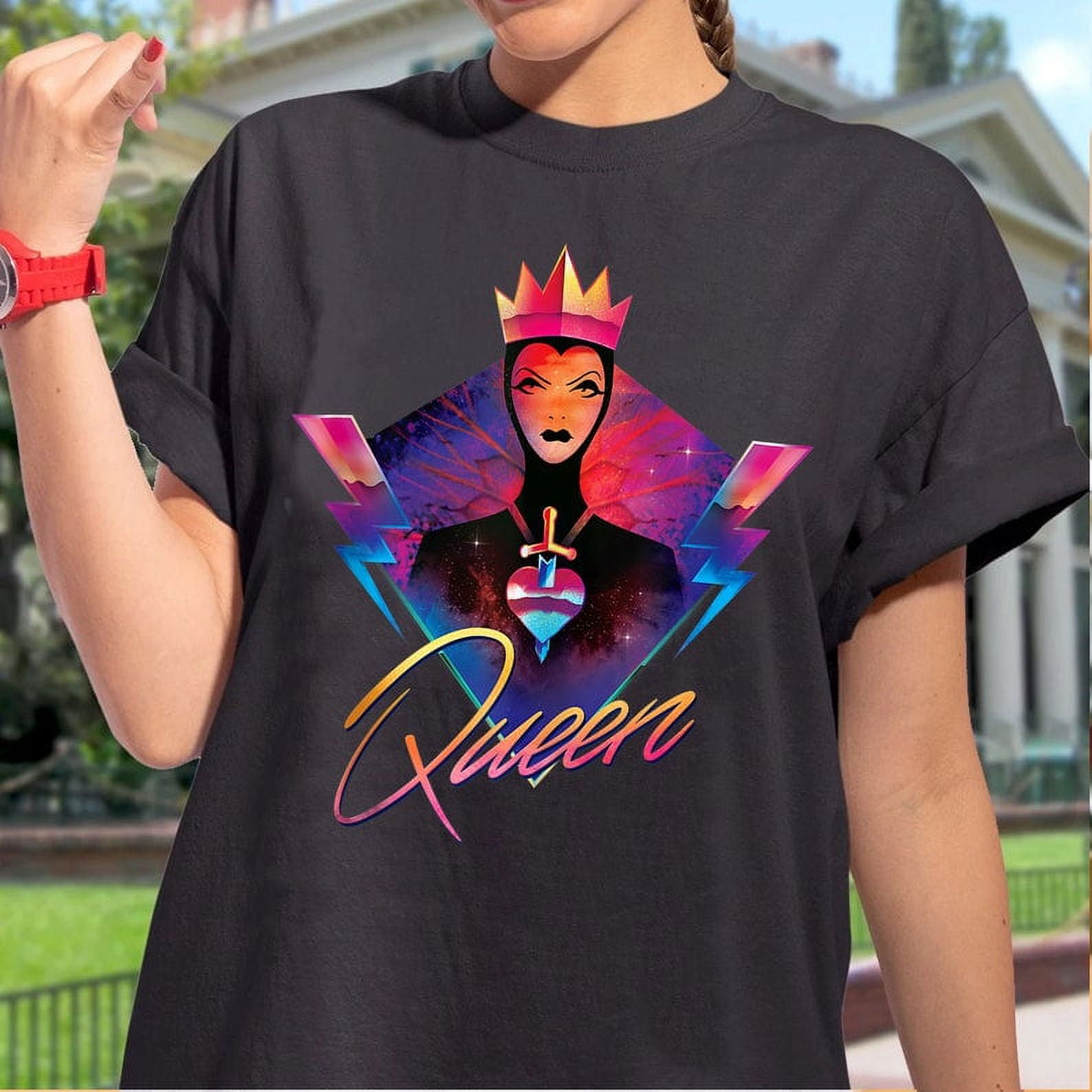 Disney Villains Evil Queen Neon 90s Rock Band Shirt, Disney Villains ...