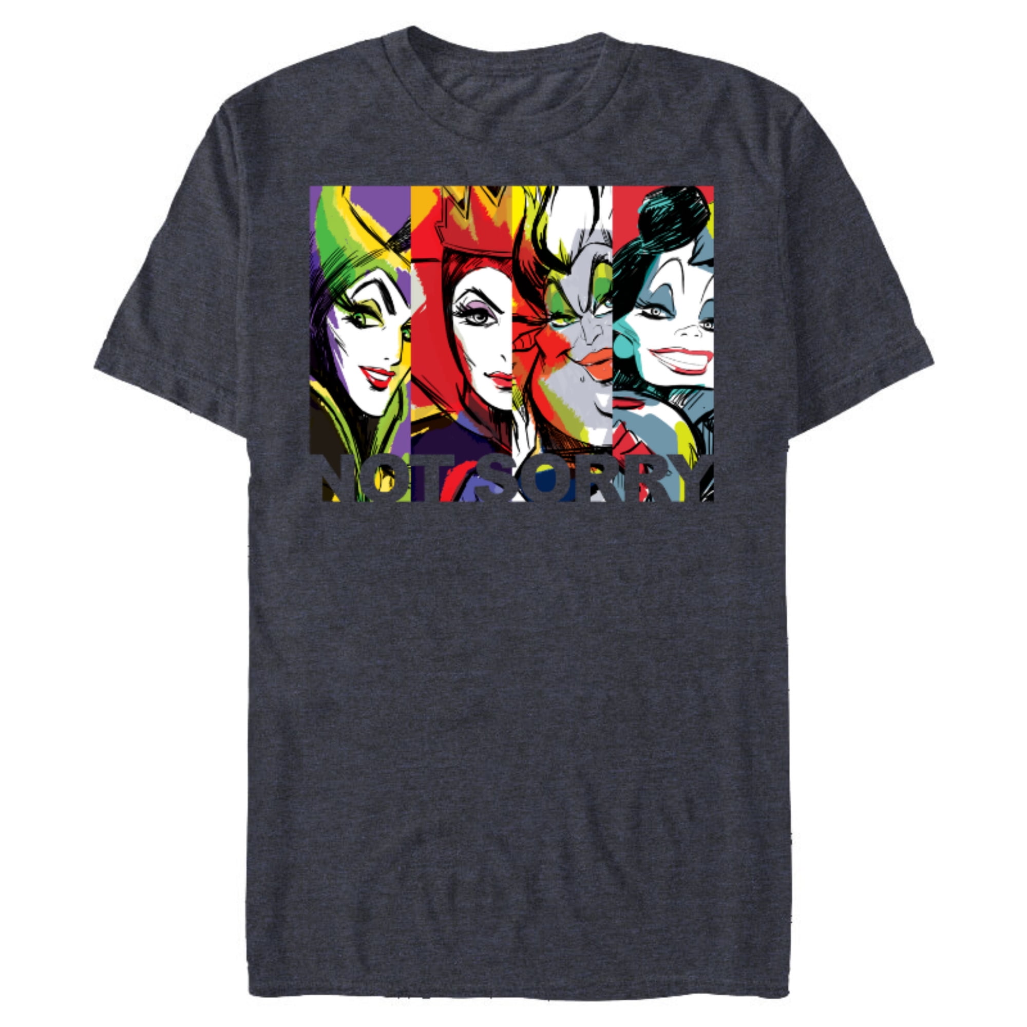 Disney Villains Female Baddies Not Sorry T-Shirt- Short Sleeve Blended ...