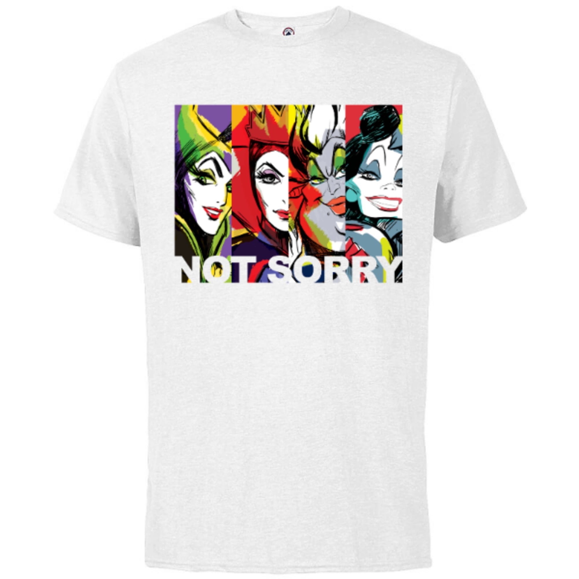 Disney Villains Female Baddies Not Sorry T-Shirt - Short Sleeve Cotton ...