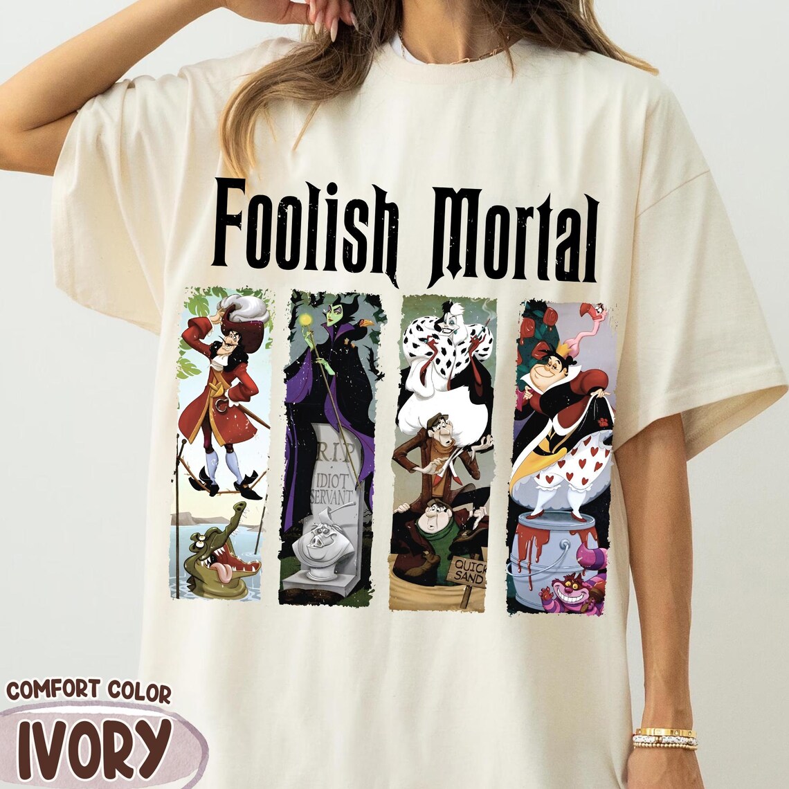 Disney Villains Haunted Mansion Stretching Room Portraits Tee, Foolish ...