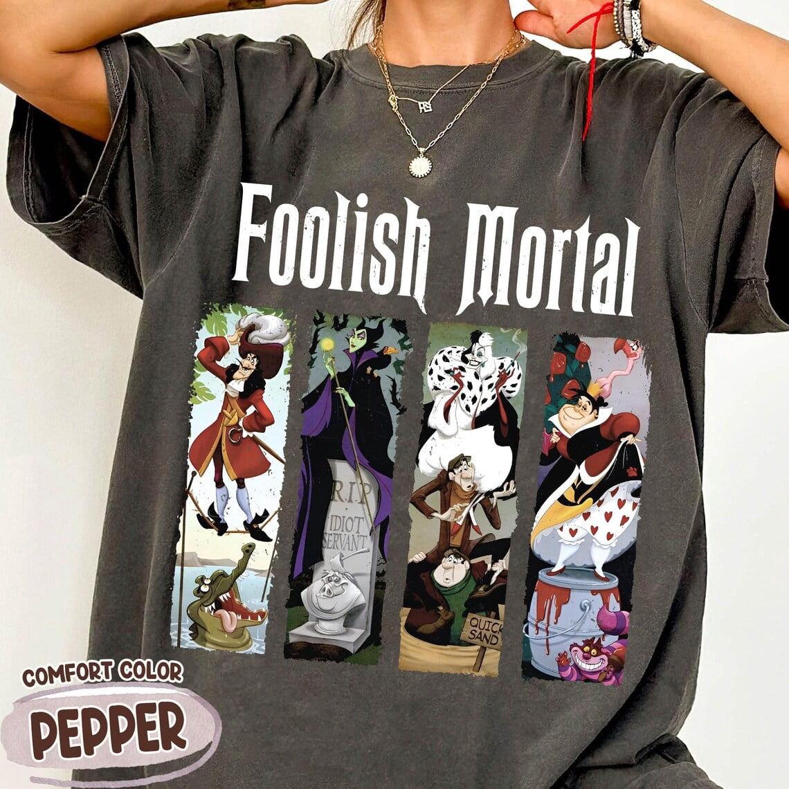 Disney Villains Haunted Mansion Stretching Room Portraits Tee, Foolish ...