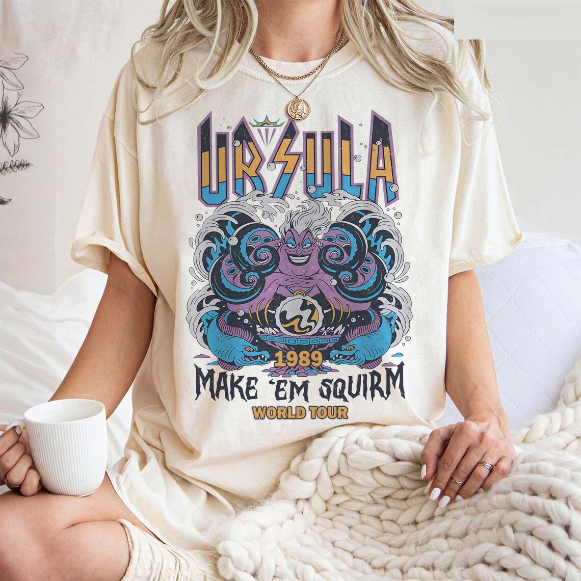 Disney Villains The Little Mermaid Ursula World Tour Band Retro T-Shirt ...