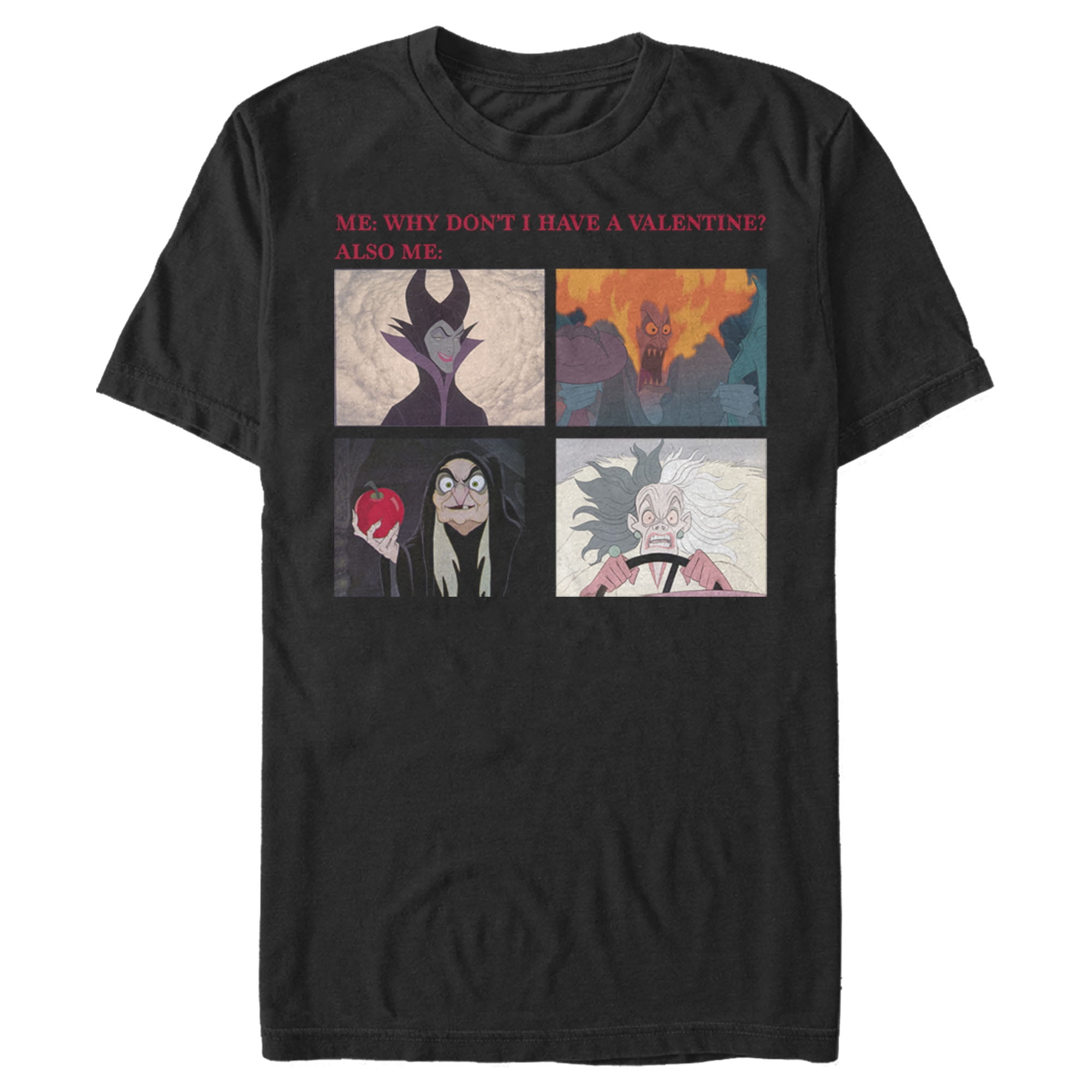Men's Disney Villains Valentine's Day Meme EVIL Graphic Tee Black 3X ...