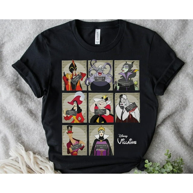 Disney Villains Mugshot Squad Ursula Evil Queen Cruella Shirt, Magic Kingdom Unisex T-shirt ...