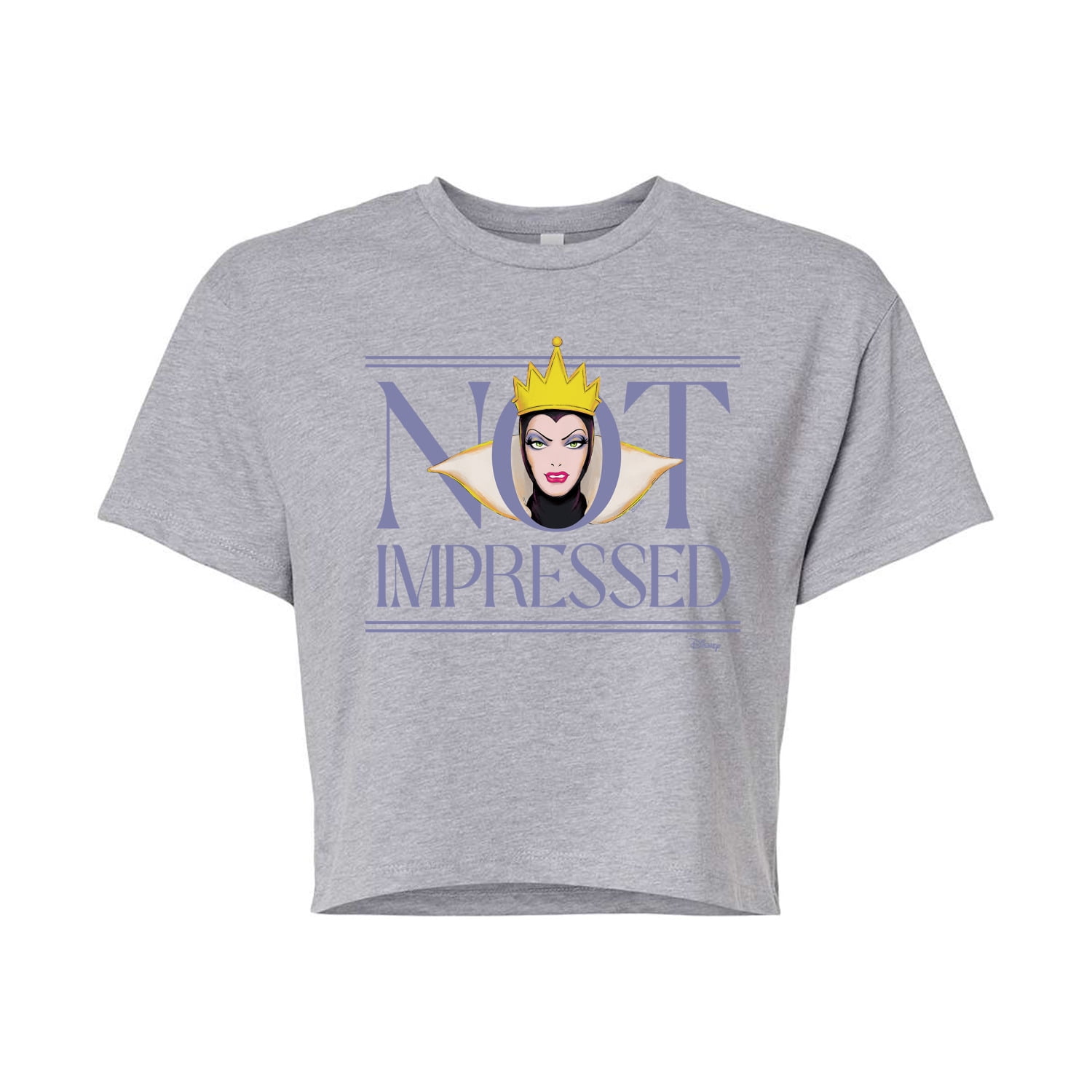 Disney Villains - Not Impressed - Juniors Cropped Cotton Blend T-Shirt ...