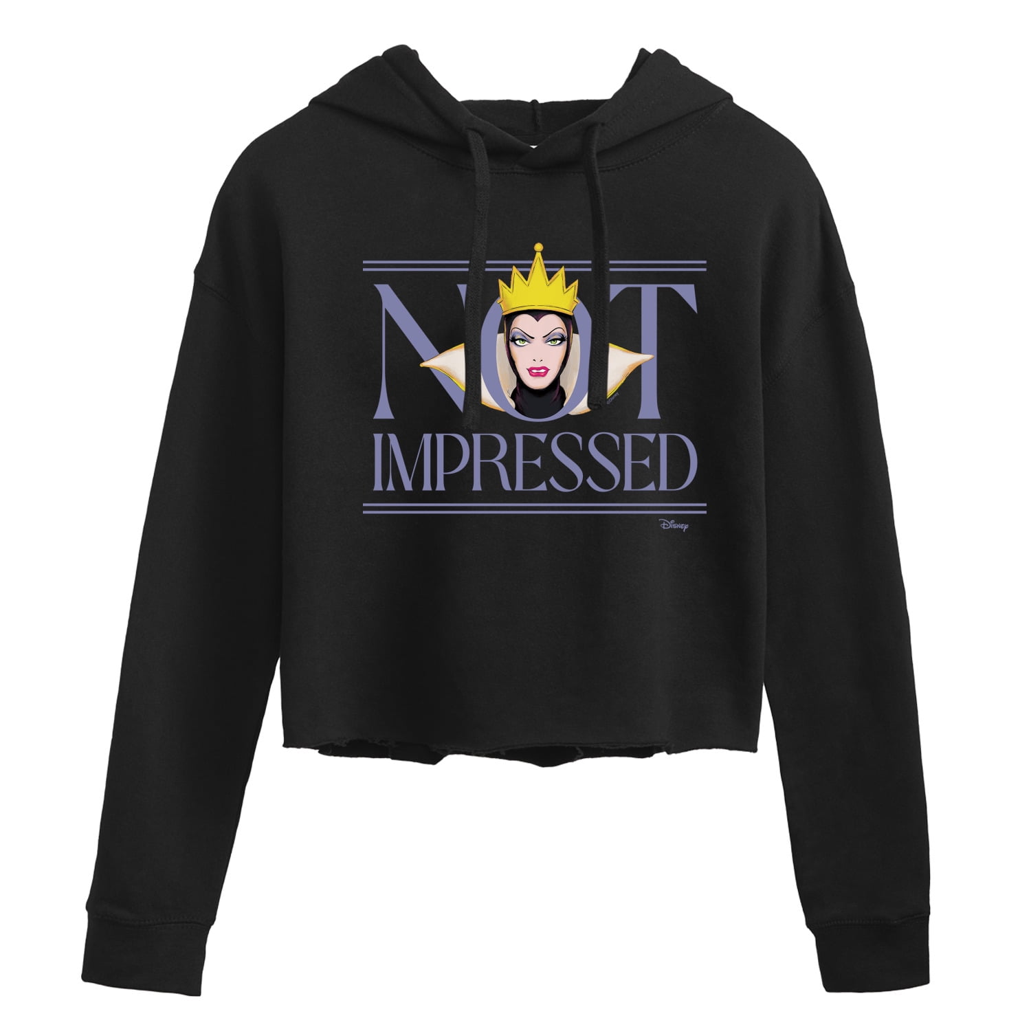 Disney Villains - Not Impressed - Juniors Cropped Pullover Hoodie ...