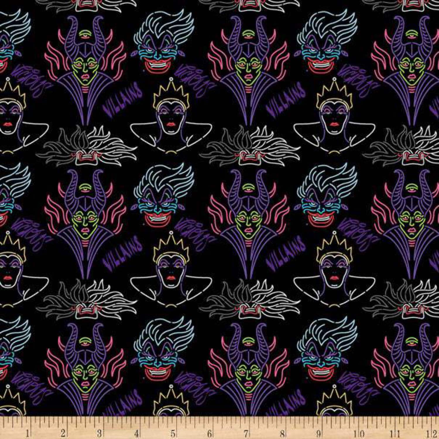 Disney Villains Outline Cotton Fabric - Walmart.com