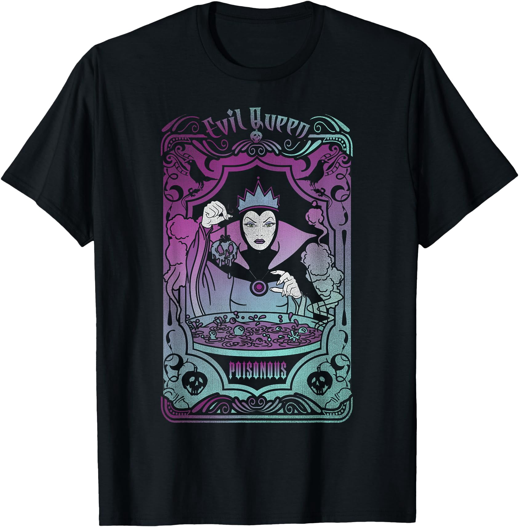 Disney Villains Snow White Evil Queen Tarot Card T-Shirt,Black Color ...