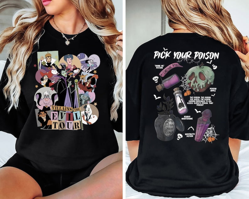 Disney Villains The Evil Tour Shirt, Halloween Evil Queen Shirt, Ursula & Maleficent Shirt ...
