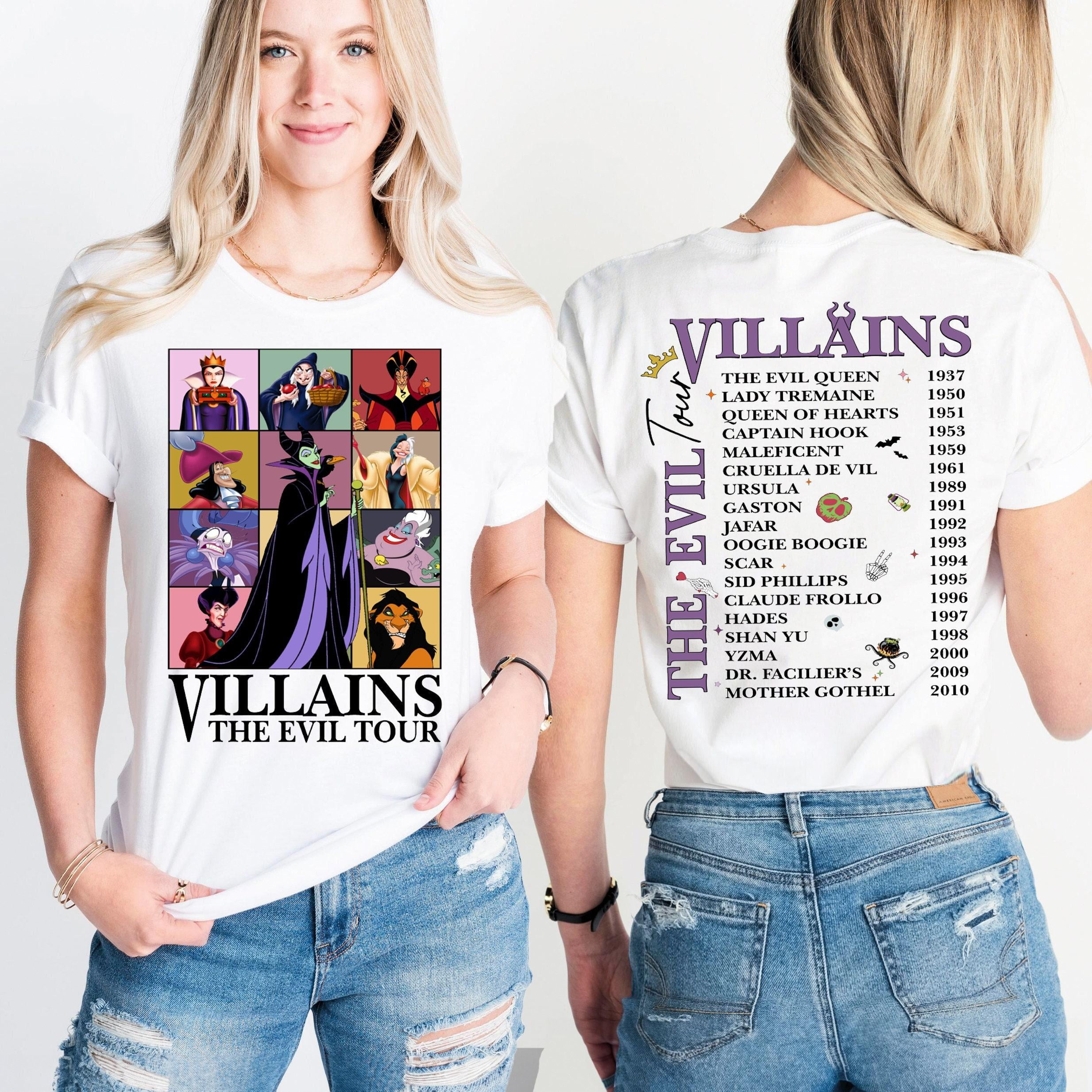 Disney Villains The Evil Tour T Shirt, Evil Queens Matching Tee ...