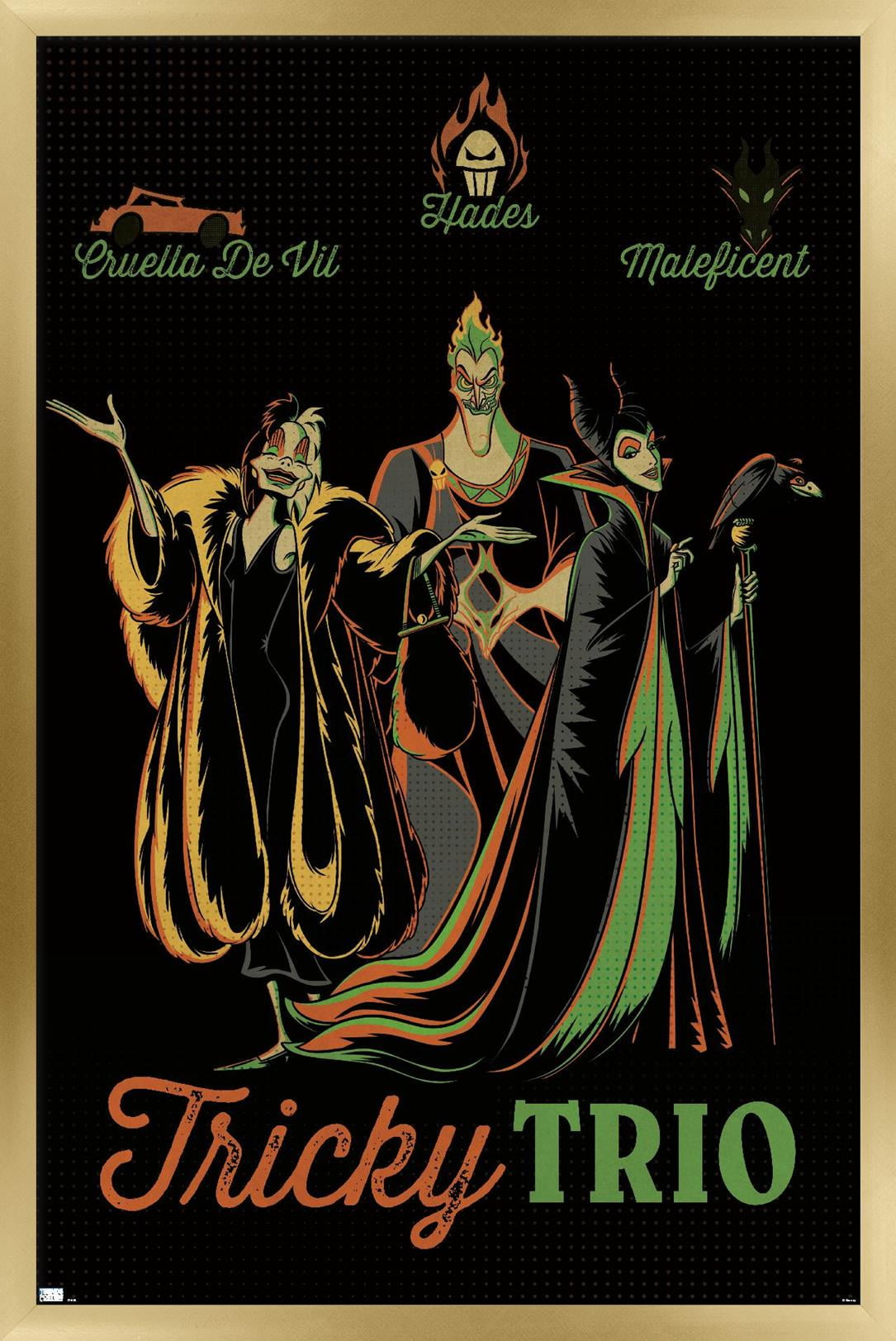 Disney Villains - Tricky Trio Wall Poster, 22.375" x 34" Framed - Walmart.com