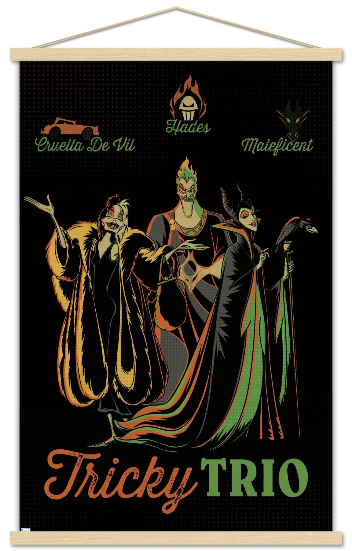 Disney Villains - Tricky Trio Wall Poster with Magnetic Frame, 22.375 ...