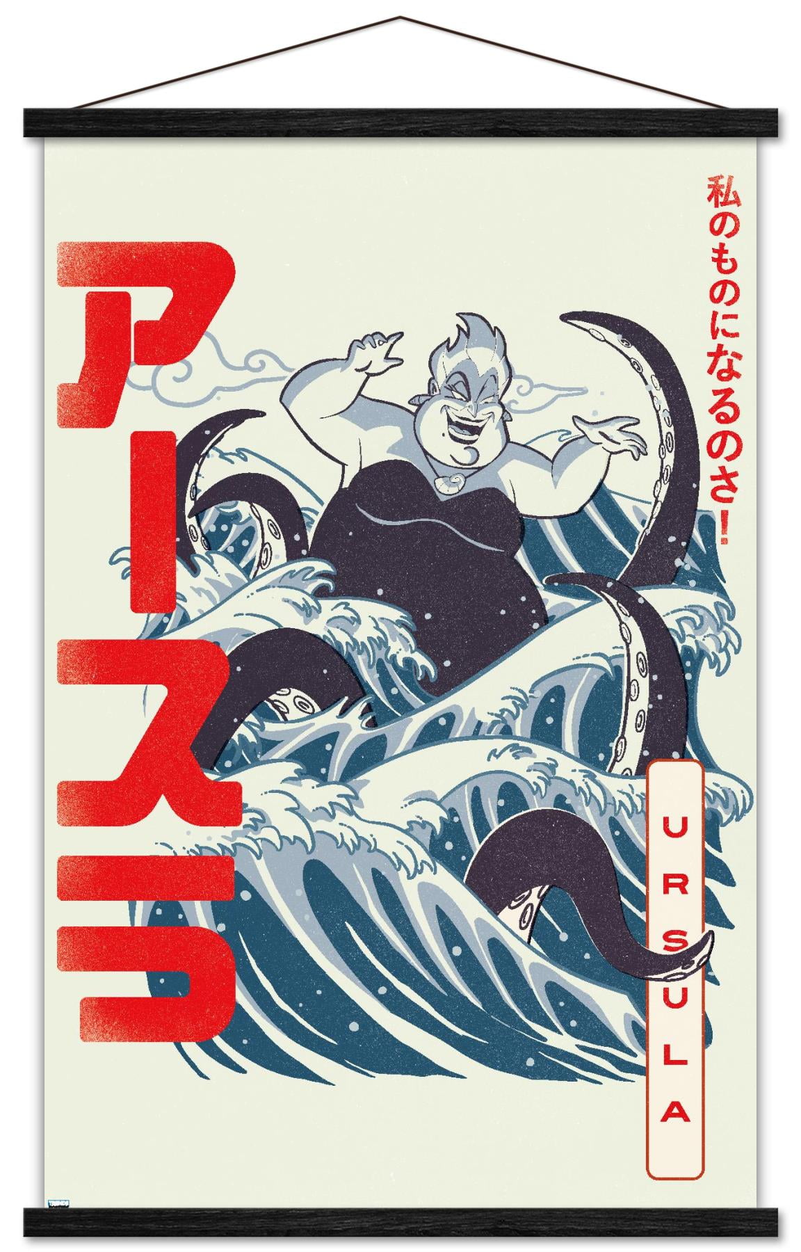 Disney Villains - Ursula Wave Wall Poster with Magnetic Frame, 22.375 ...