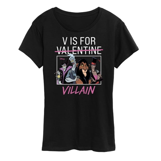 Disney Villains - Valentine's Day - V is for Villain - Women's Short ...