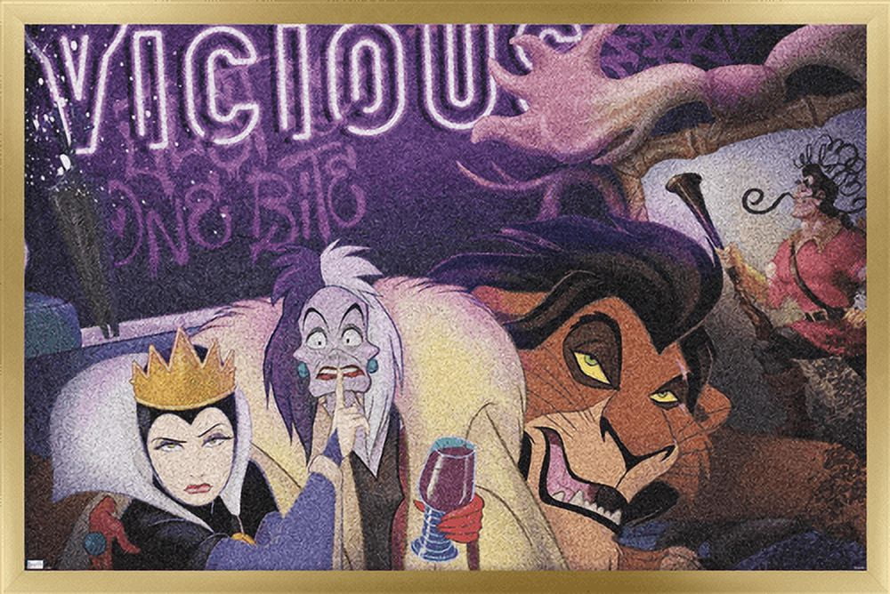 Disney Villains - Vicious Wall Poster, 22.375" x 34", Framed - Walmart.com