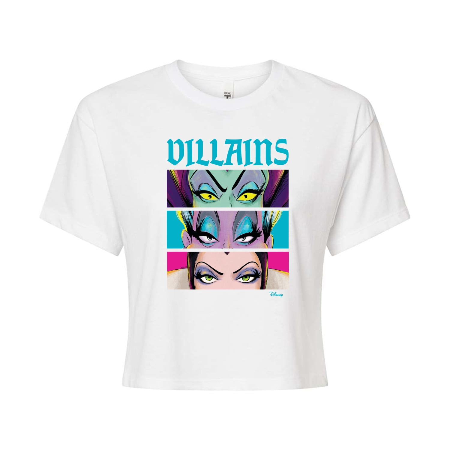 Disney Villains - Villains Stacked - Juniors Cropped Cotton Blend T ...