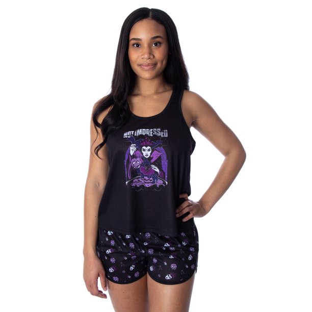 Disney Villains Women's Evil Queen Not Impressed Tank Short Pajama Set ...