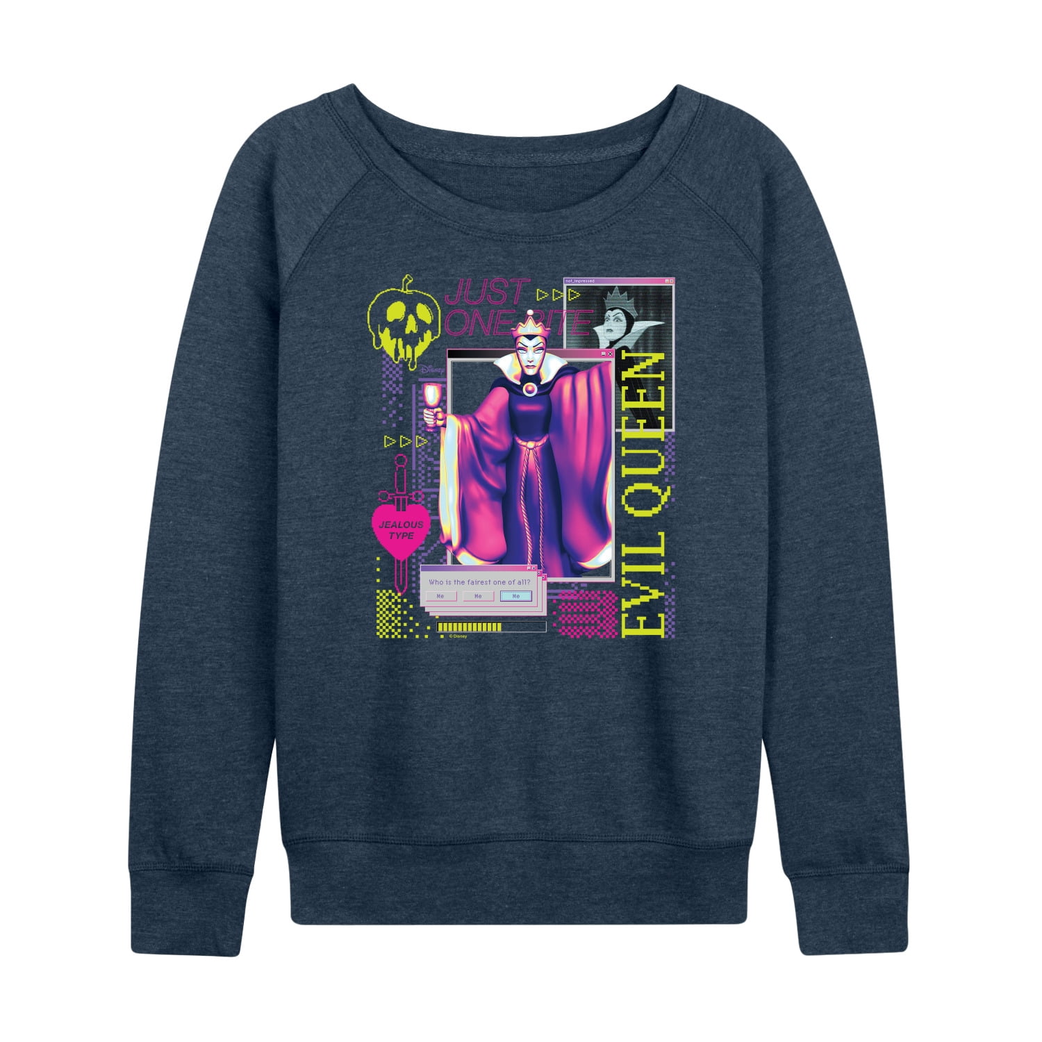Disney Villians - Evil Queen Vapor Wave - Women's French Terry Pullover ...