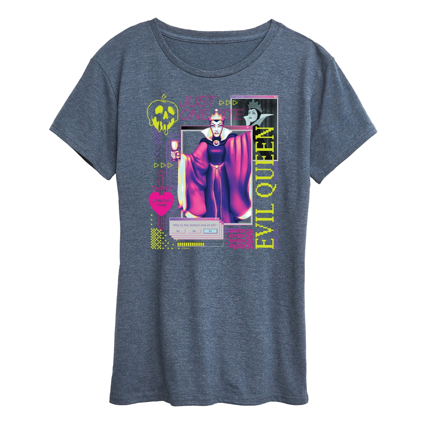 Disney Villians - Evil Queen Vapor Wave - Women's Short Sleeve Graphic ...