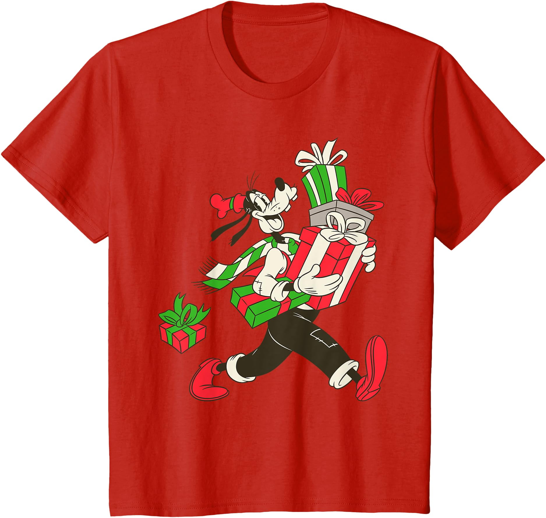 Disney Vintage Goofy Holiday Presents T-Shirt, Red Color, Size YS ...
