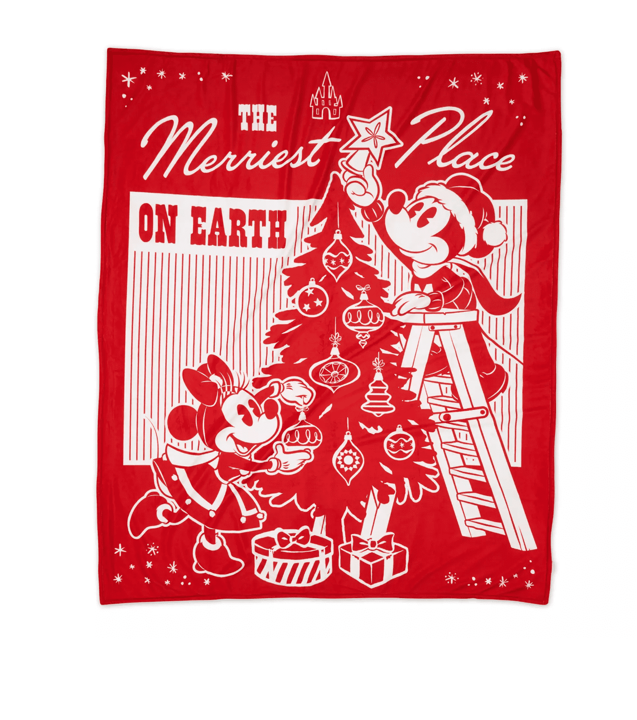 Disney Vintage Merriest Place on Earth Mickey Minnie Holiday Fleece ...