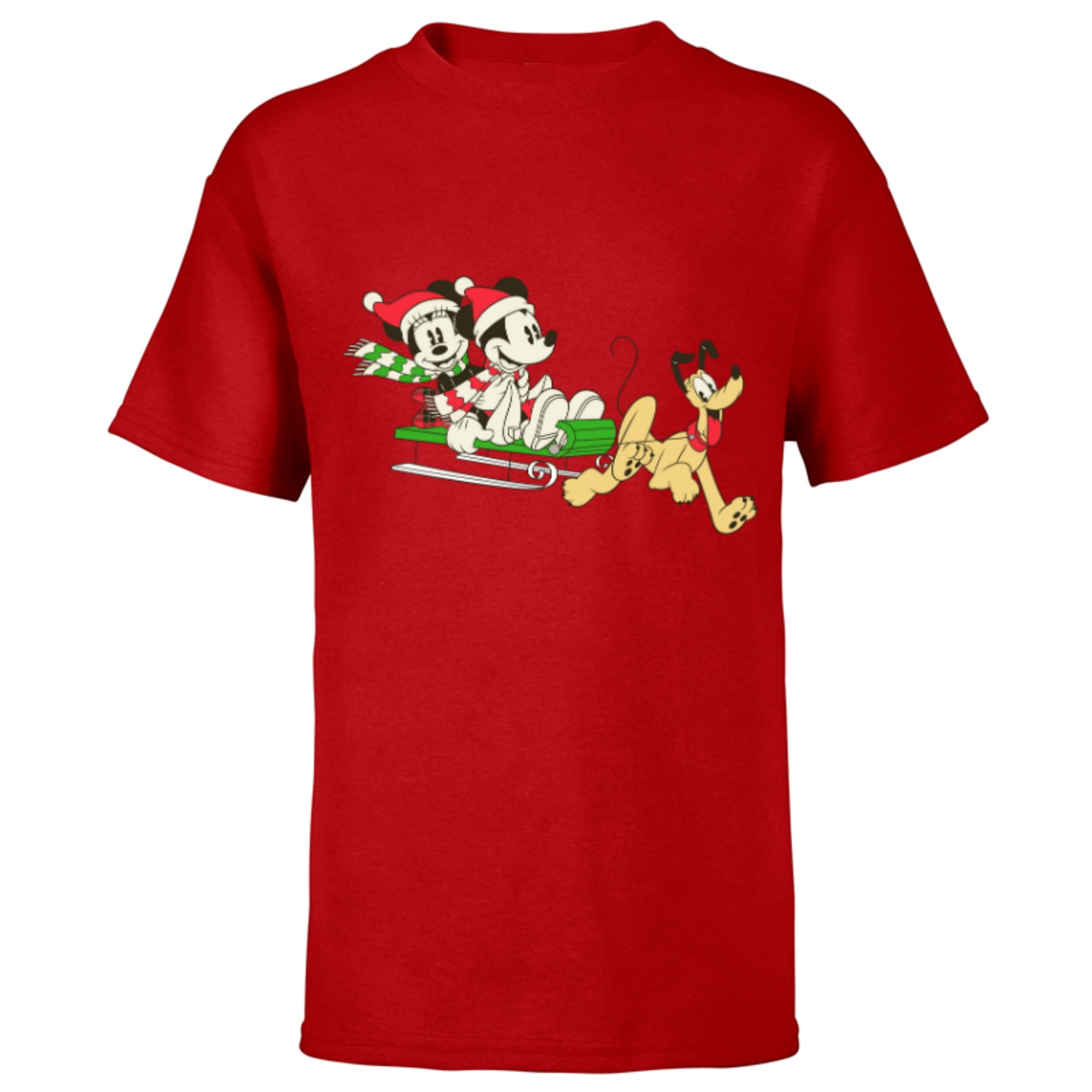 Disney Vintage Mickey Minnie Pluto Holiday Sleigh - Short Sleeve T ...