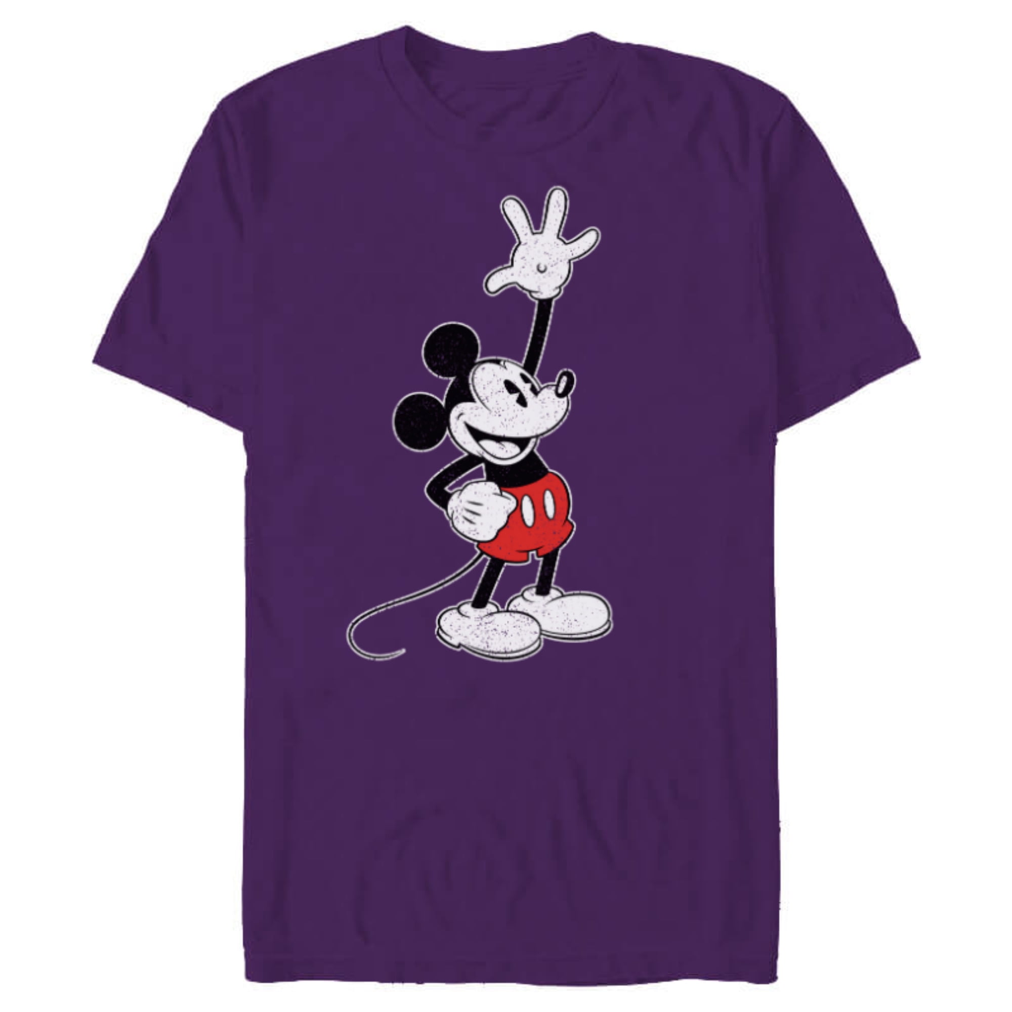 Disney Vintage Mickey Mouse Hey There - Short Sleeve Blended T-Shirt ...